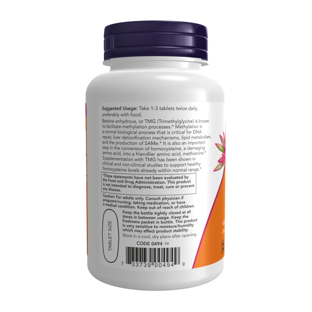 Now Foods - TMG (Trimethylglycine), 1000mg - 100 tablets