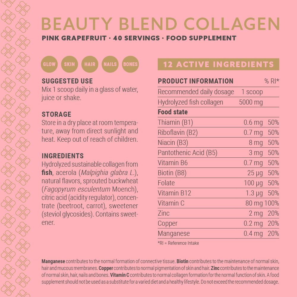 Plent Beauty Blend Collagen - Pink Grapefruit - 40 dosages