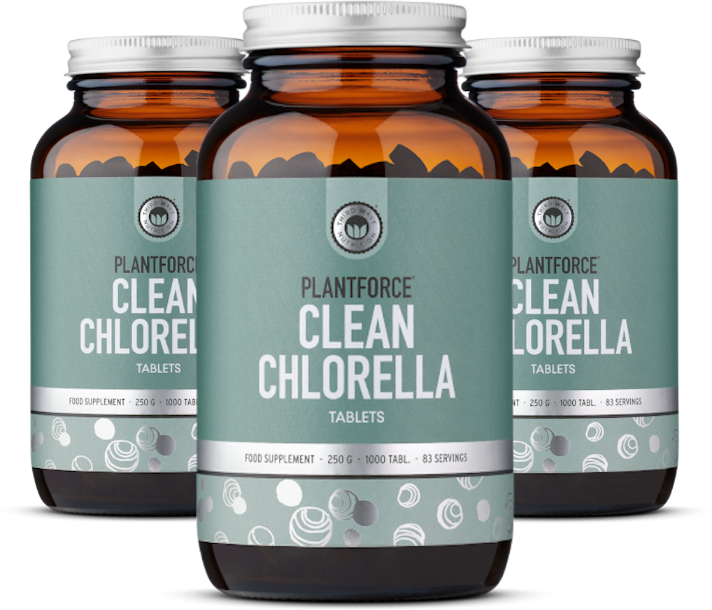 Plantforce - Chlorella - 250 g / 1000 tabletten (250 mg) (3 potten)