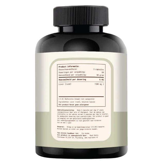 Real Roots - Rinderlever - 180 Caps - 500mg