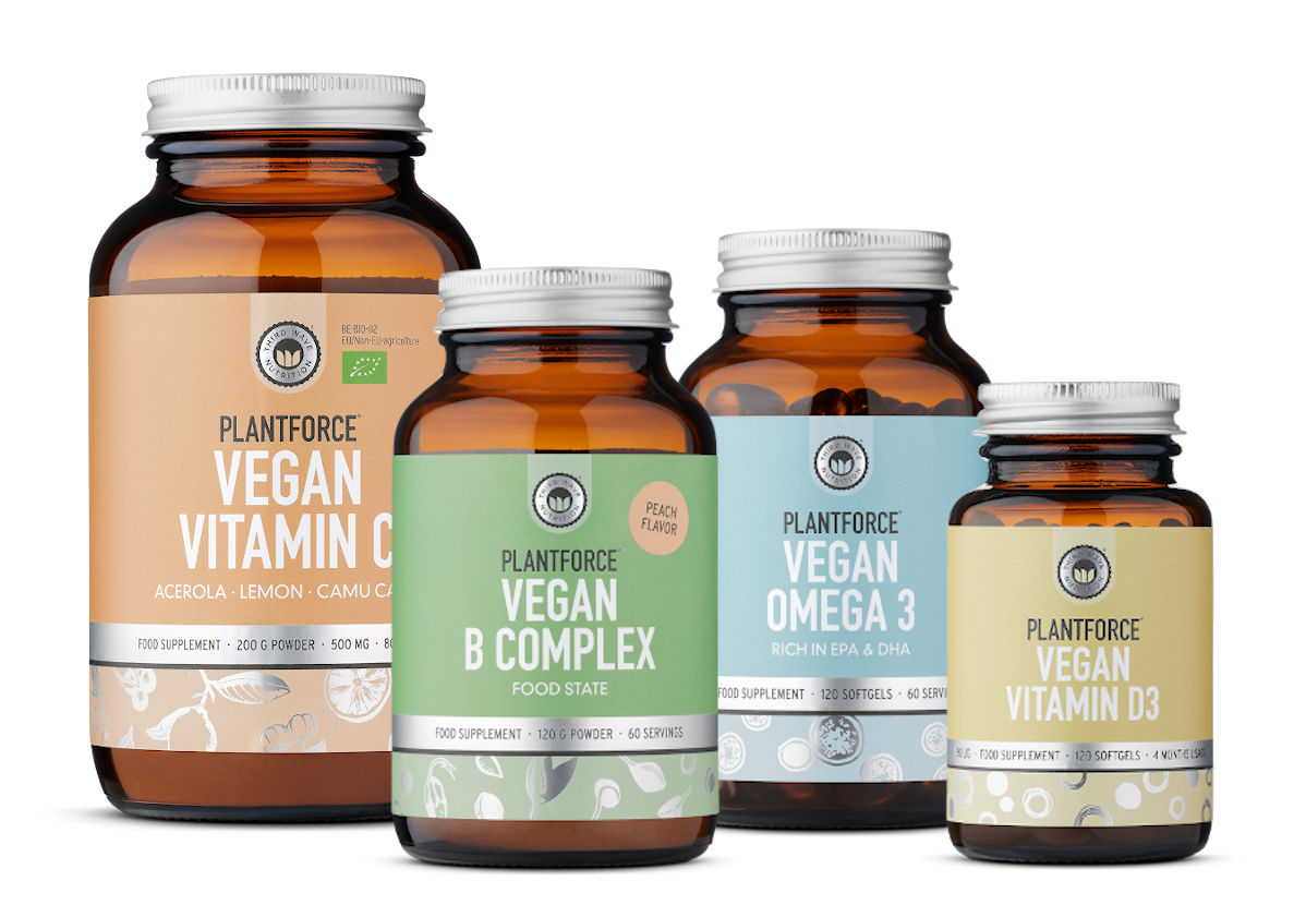 Plantforce Supplementen Bundel - Vit B - C - D3 en Omega 3